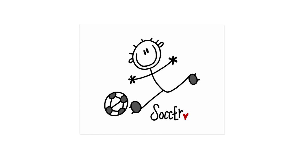 Basic Stick Figure Soccer Player T-shirts and Gift Postcard | Zazzle.com