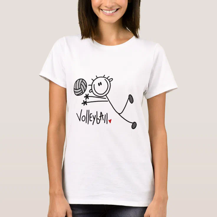 Basic Stick Figure Volleyball Tshirts and Gifts | Zazzle