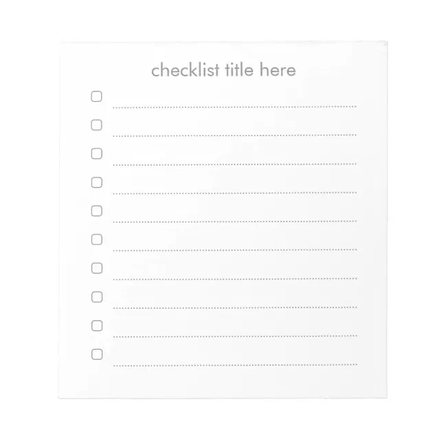 Basic Task List Editable Tear Away Daily Planner Notepad | Zazzle