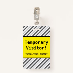 Basic "Temporary Visitor!" Badge | Zazzle