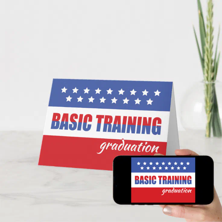Basic Training Graduation with Stars, Military Card | Zazzle