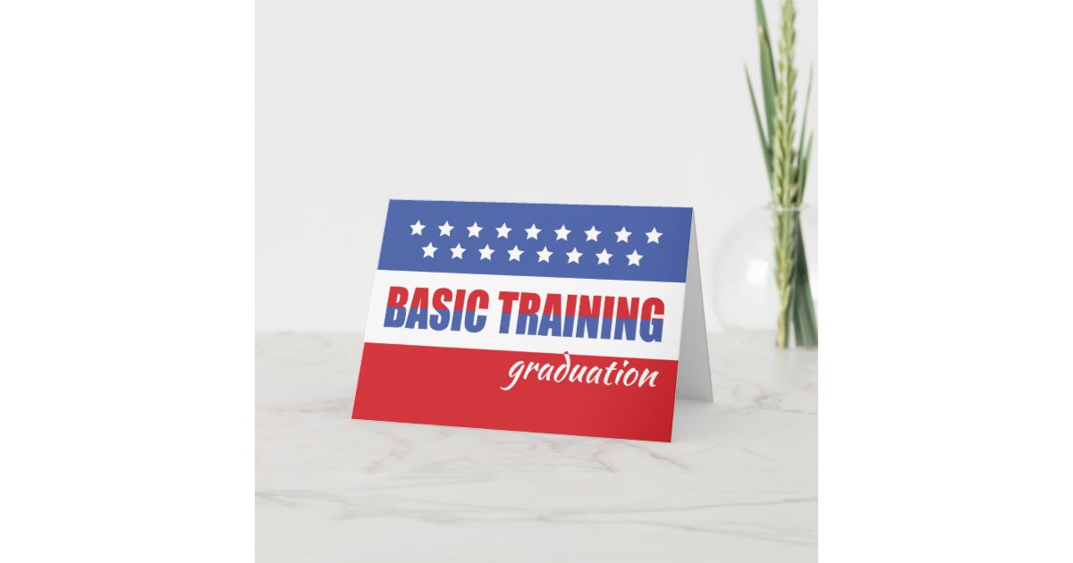 Basic Training Graduation with Stars, Military Card | Zazzle
