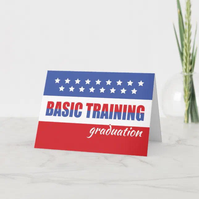 Basic Training Graduation with Stars, Military Card | Zazzle