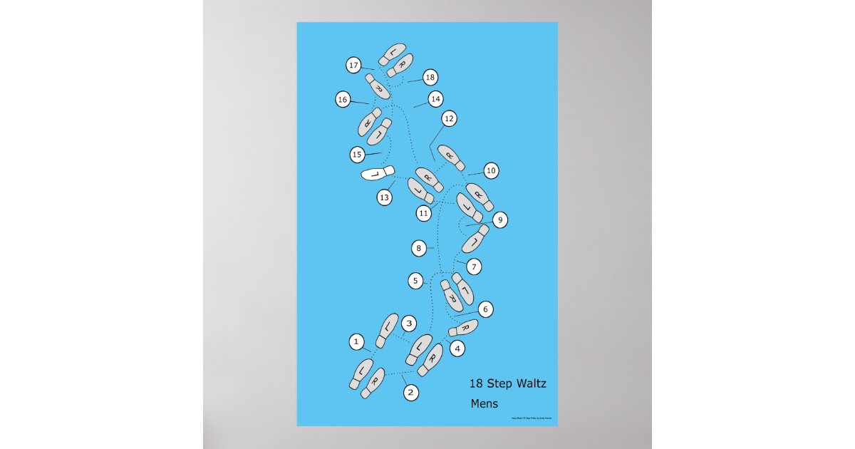 Basic Waltz 18 Steps Mens Poster | Zazzle