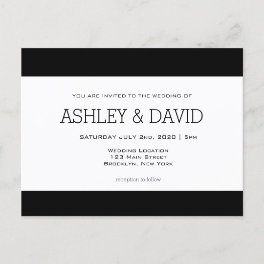 Basic Wedding Invitation Postcard | Zazzle.com