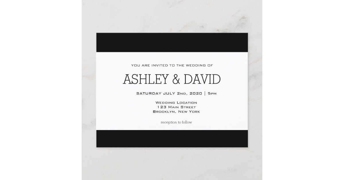 Basic Wedding Invitation Postcard | Zazzle
