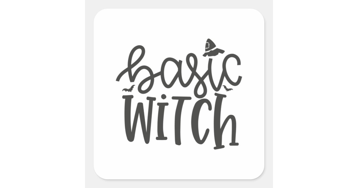 Basic Witch Square Sticker | Zazzle