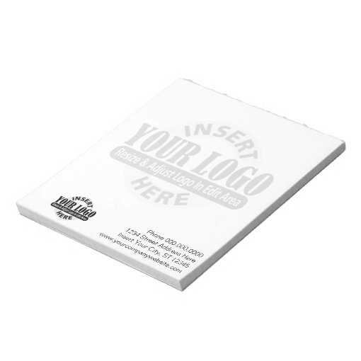 Basic with Business Logo in Background Notepad | Zazzle