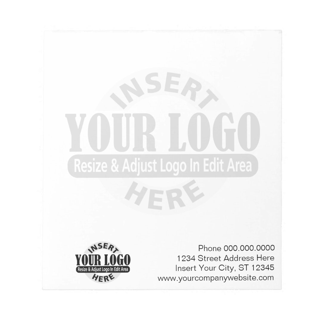 Basic with Business Logo in Background Notepad | Zazzle