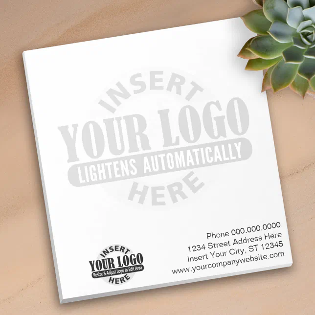 Basic with Business Logo in Background Notepad | Zazzle