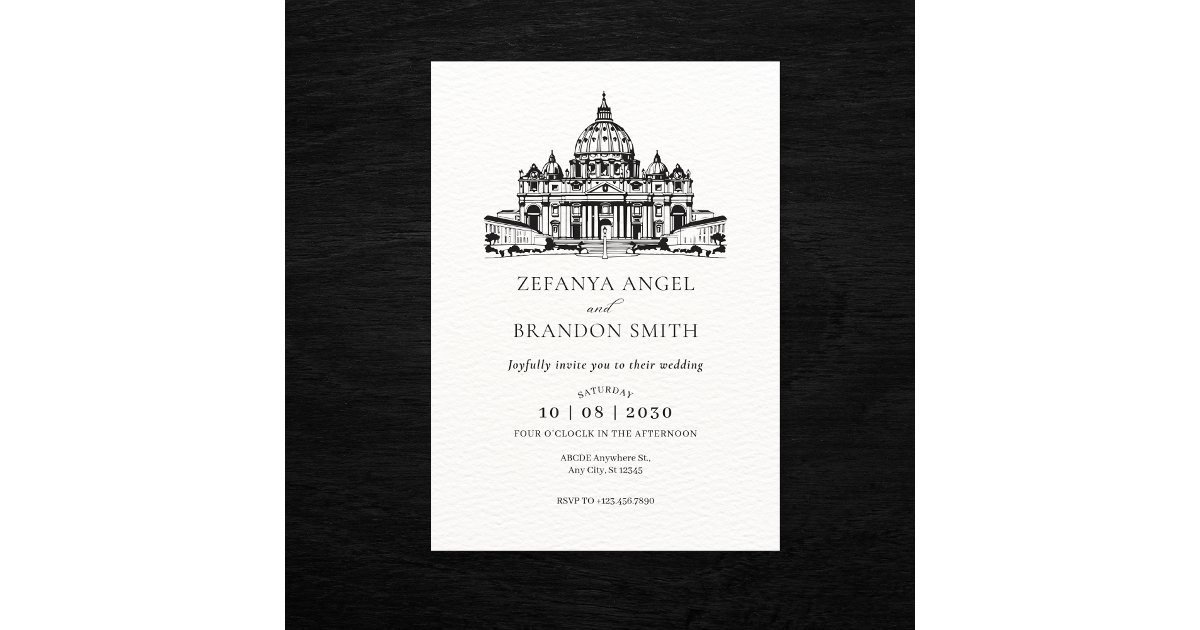Basilica Vatican wedding Invitation | Zazzle