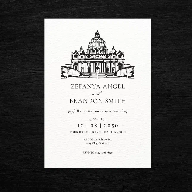 Basilica Vatican wedding Invitation | Zazzle