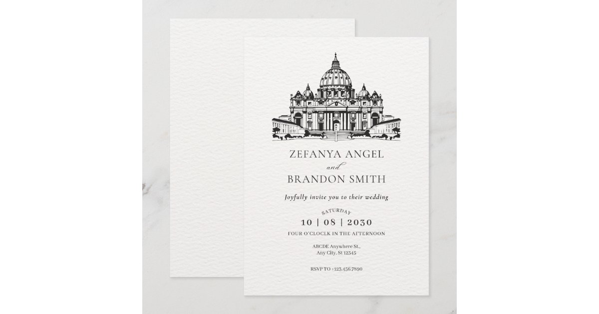 Basilica Vatican wedding Invitation | Zazzle