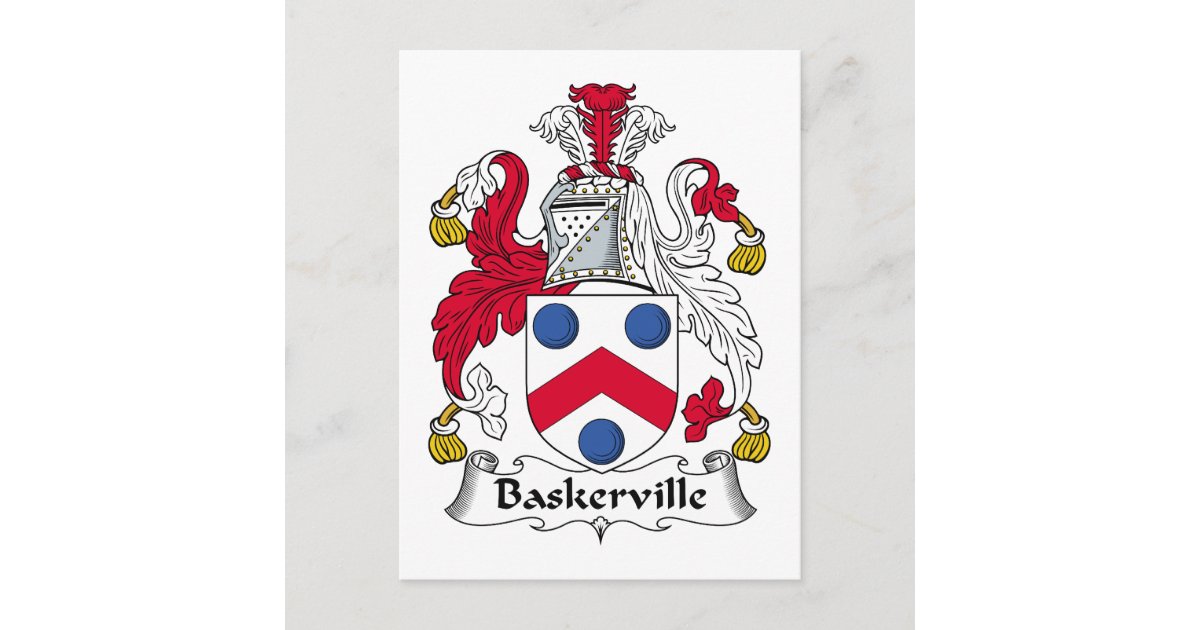 Baskerville Family Crest Postcard | Zazzle
