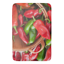 Basket of Chili Peppers Kitchen Rug Mat Home Decor | Zazzle