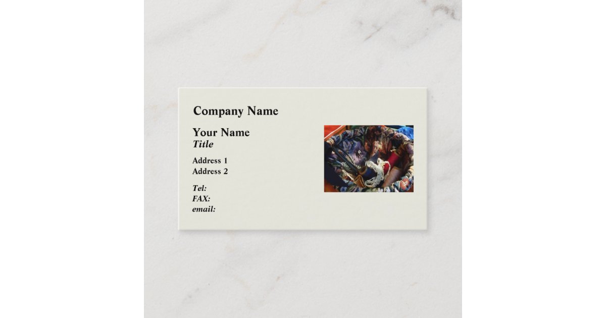 Basket of Crocheting and Thread Business Card | Zazzle