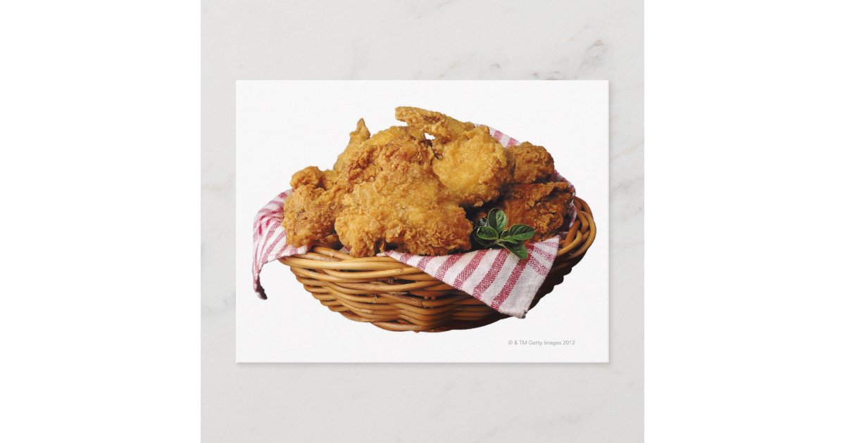 Basket of fried chicken postcard | Zazzle
