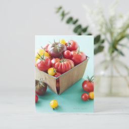 Basket of Heirloom Tomatoes Postcard | Zazzle