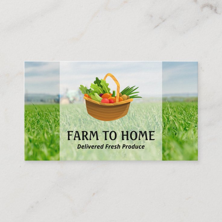Basket of Produce | Farmland Crops Business Card | Zazzle