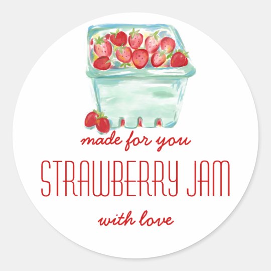 Basket of Strawberries Jam Labels | Zazzle.com