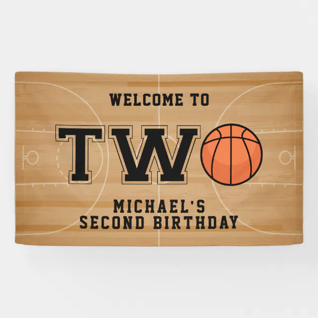 Basketball 2nd Birthday Banner | Zazzle