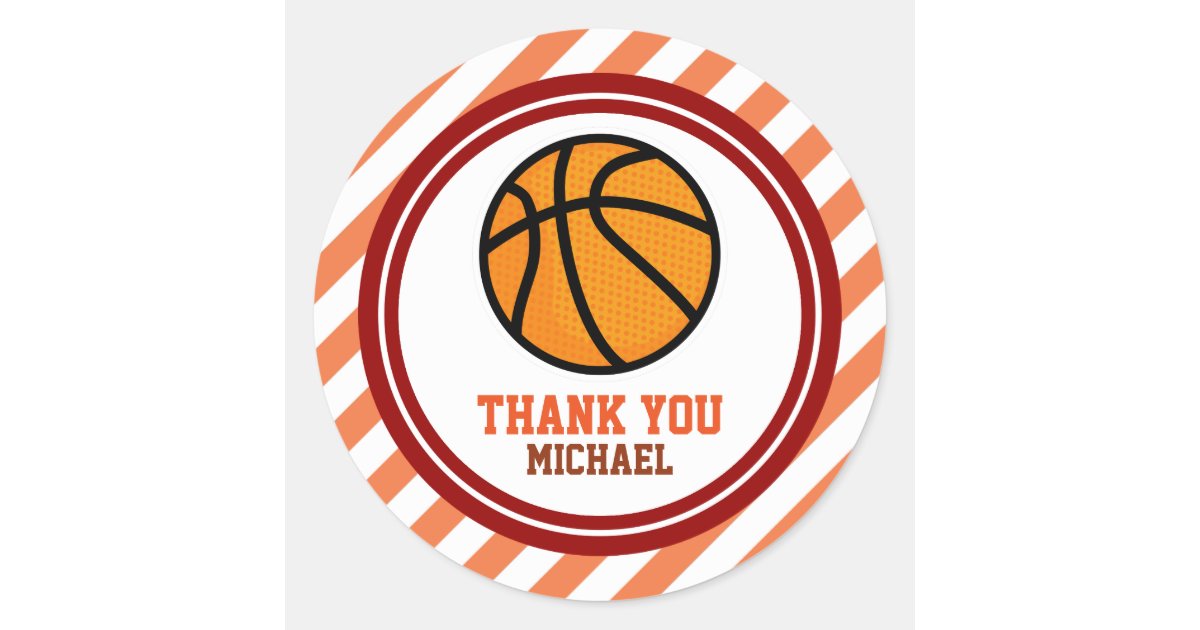 Basketball All Star Sport Thank You favor Tag | Zazzle