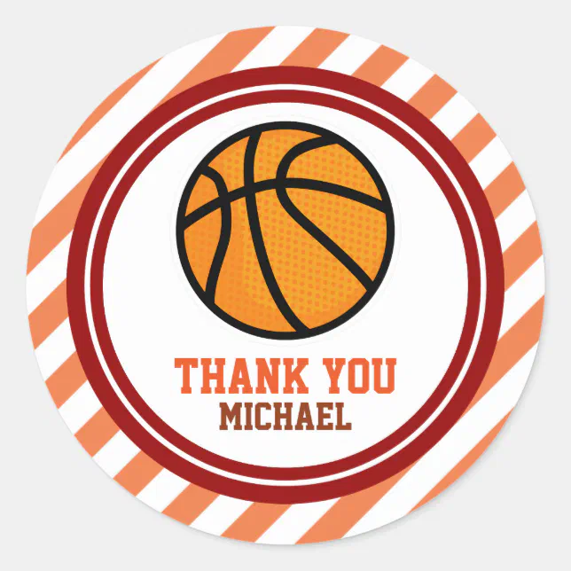 Basketball All Star Sport Thank You favor Tag | Zazzle