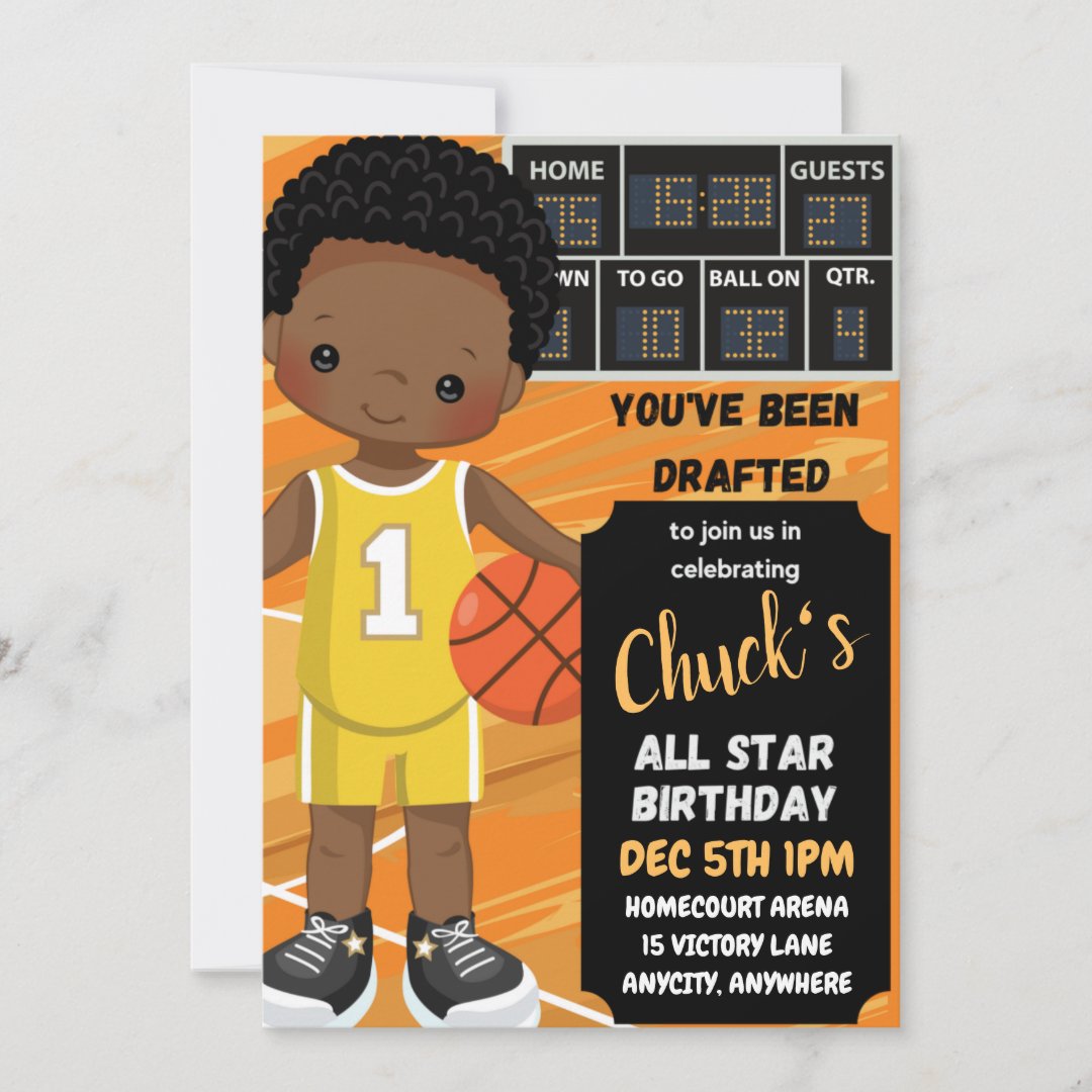 Basketball | All Star | Sports Invitation | Zazzle