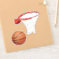 Basketball and Hoop Sticker | Zazzle