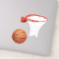 Basketball and Hoop Sticker | Zazzle
