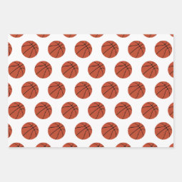 Basketball and Snowflake Black and White Christmas Wrapping Paper ...