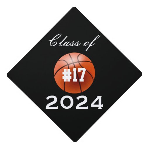 Basketball Any Custom Color Class of Year Graduation Cap Topper | Zazzle