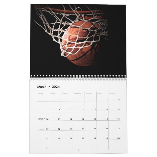 Basketball Art Calendar | Zazzle