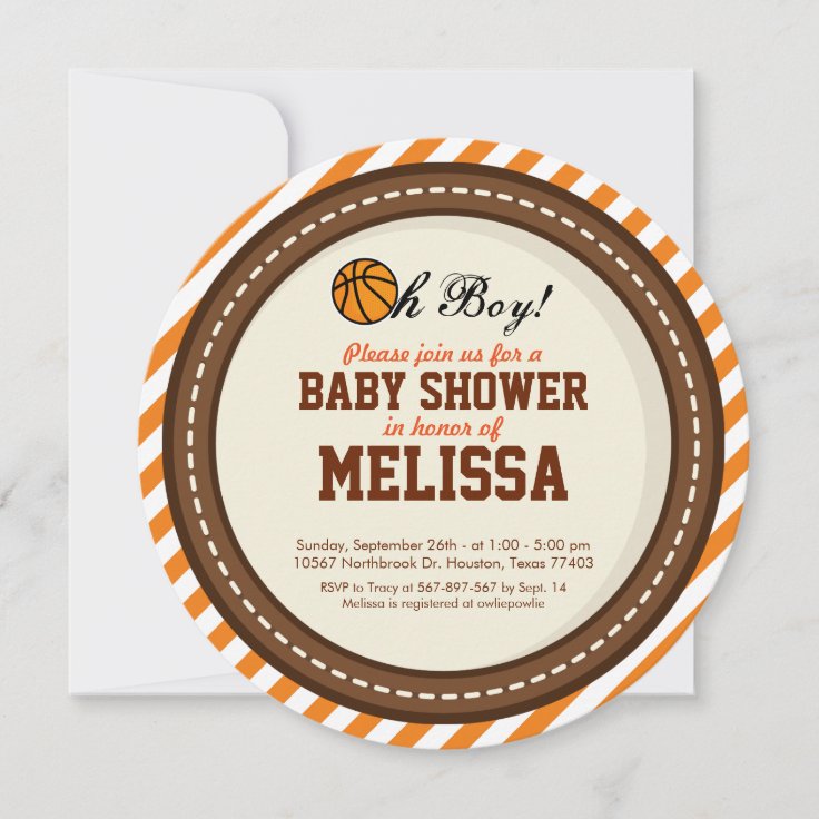 Basketball Baby Shower Invitation | Zazzle