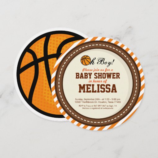 Basketball Baby Shower Invitation | Zazzle