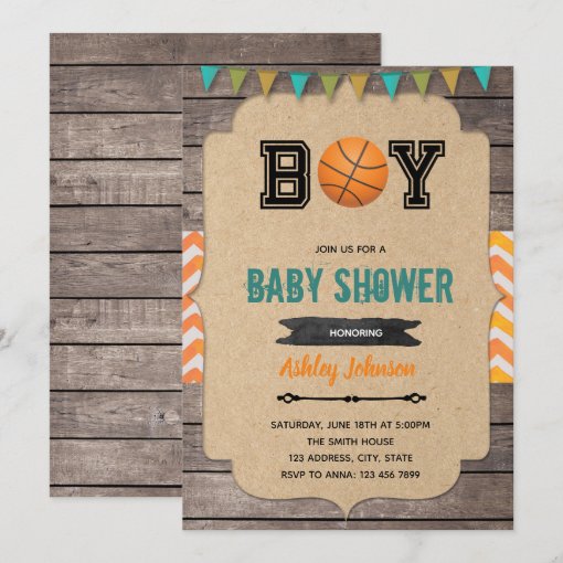 Basketball baby shower invitation | Zazzle