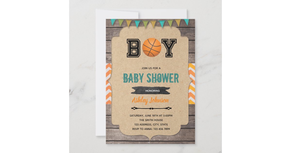 Basketball baby shower invitation | Zazzle