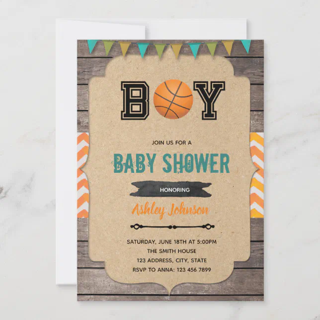 Basketball baby shower invitation | Zazzle