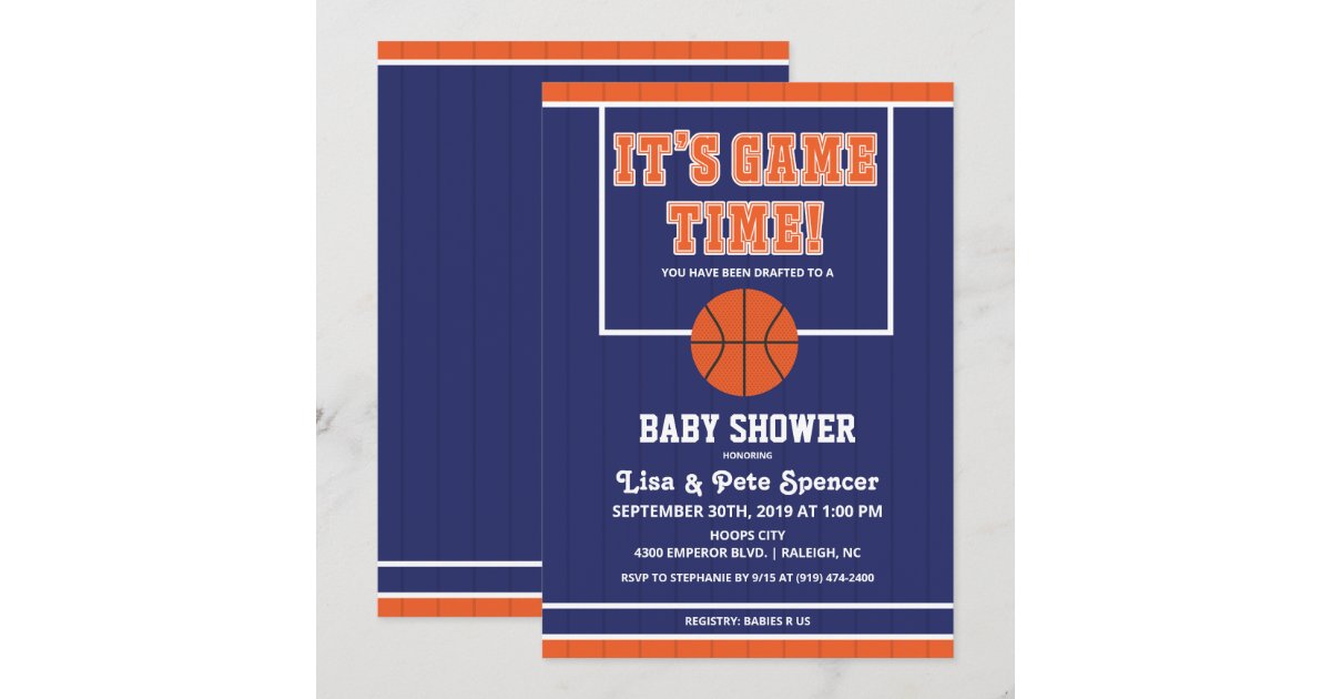 Basketball Baby Shower Invitation | Zazzle