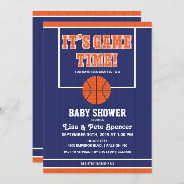 Basketball Baby Shower Invitation | Zazzle