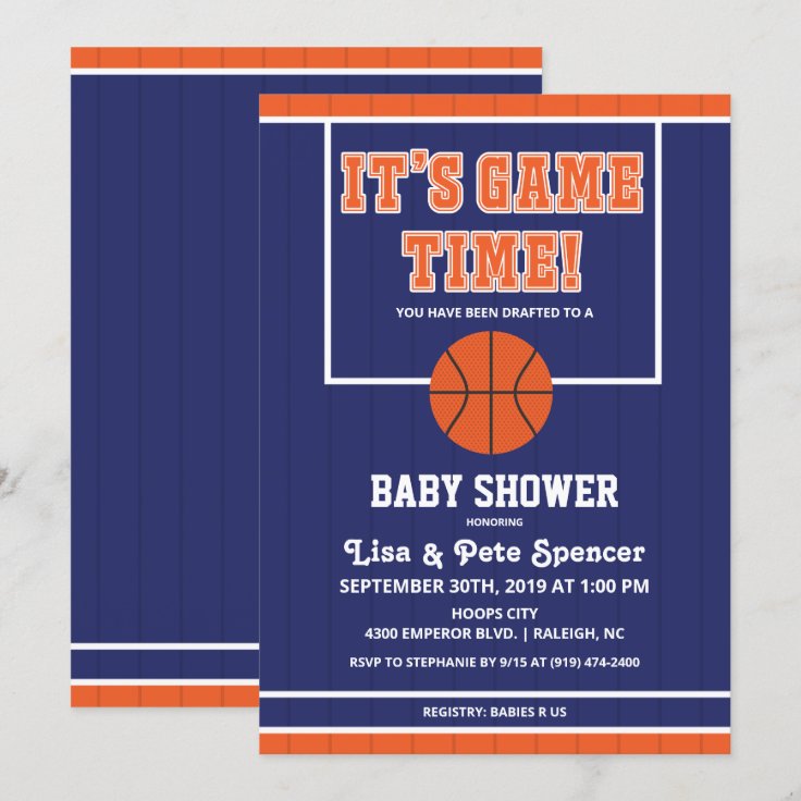 Basketball Baby Shower Invitation | Zazzle