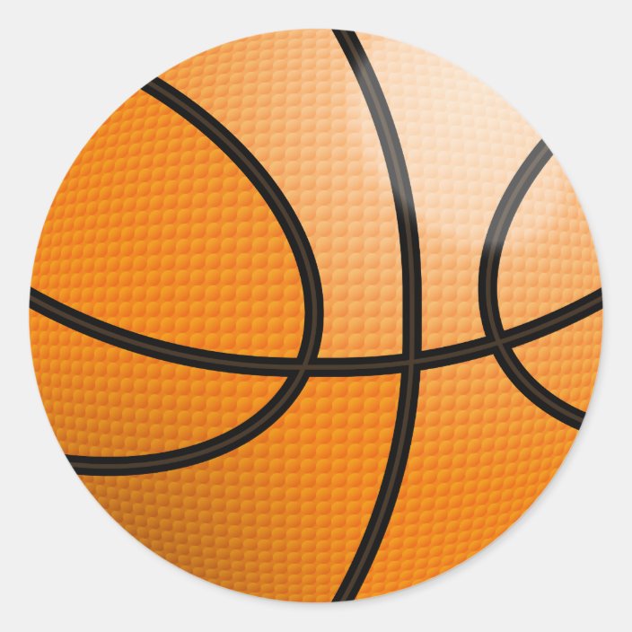 Basketball Ball Classic Round Sticker | Zazzle.com