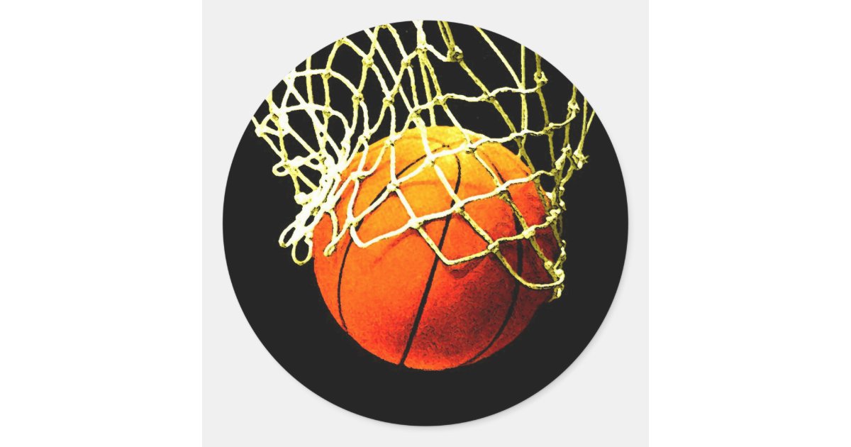 Basketball Ball Classic Round Sticker | Zazzle