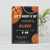 Basketball Ball Fun Sports Kids Birthday Invitation | Zazzle