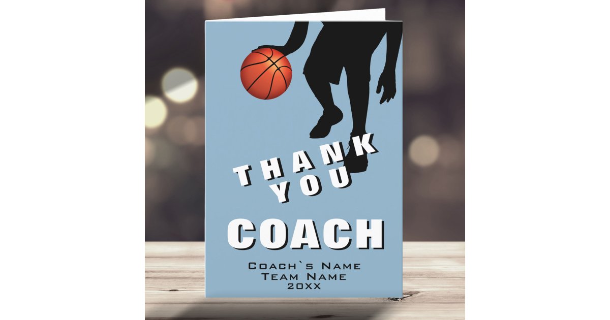 Basketball Ball Player Basketball Coach Thank You Card | Zazzle