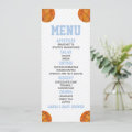 Basketball Ball Sports Blue Baby Shower Food Menu | Zazzle