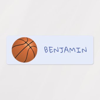 Basketball Ball Sports Name Kids' Labels | Zazzle