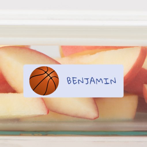 Basketball Ball Sports Name Kids' Labels | Zazzle
