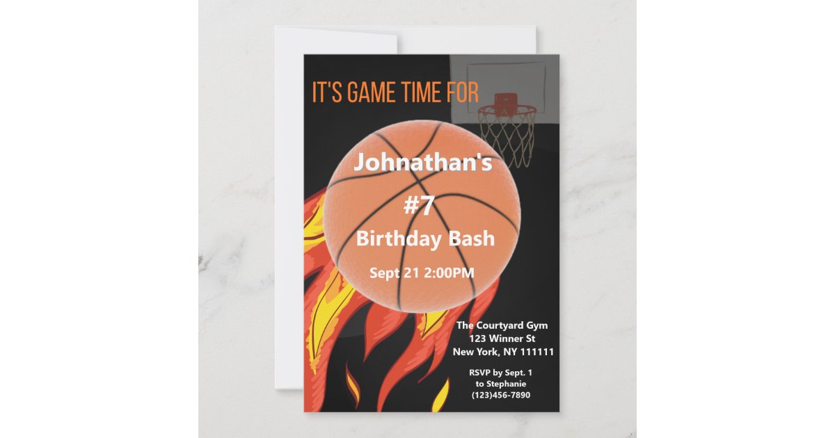 Basketball Birthday Bash- It's Game Time Invitation | Zazzle