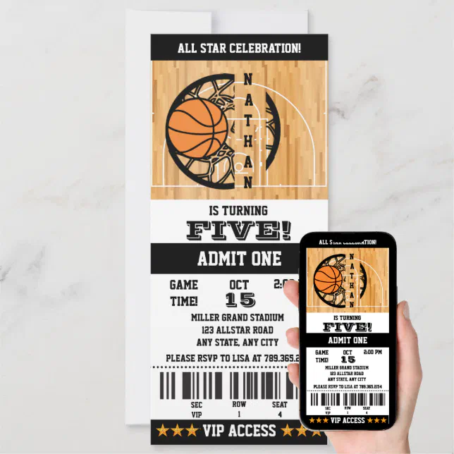 Basketball Birthday Invitation | Zazzle